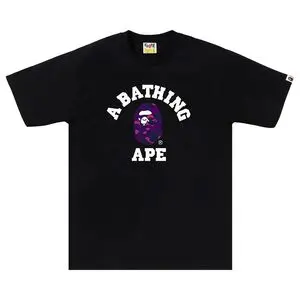 A BATHING APE Color Camo College Tee - Black