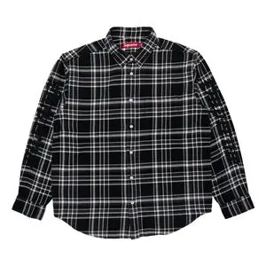 Supreme Old English Plaid Flannel Shirt - Black