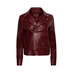 Gucci Leather Biker Jacket - Red