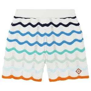 Casablanca Gradient Wave Crochet Shorts