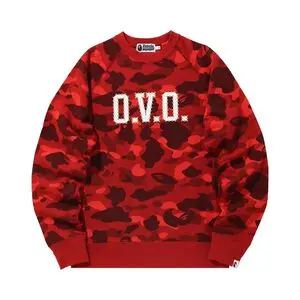 A BATHING APE X Ovo Color Camo Crewneck - Red