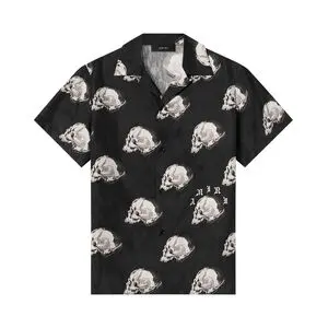 Amiri All Over Skull Bowling Shirt - Black