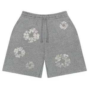 DENIM TEARS Cashmere Swarovski Cotton Wreath Shorts - Grey
