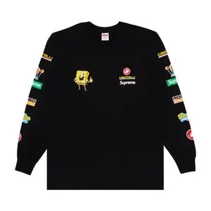 Supreme X Spongebob Squarepants X Castelli Racing Long-sleeve Tee - Black