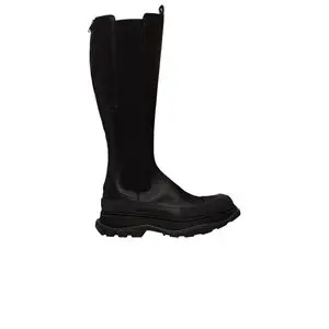 Alexander McQueen Tread Slick Knee High Boot - Black