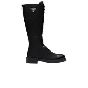 Prada Brushed Leather And Re-nylon Boots