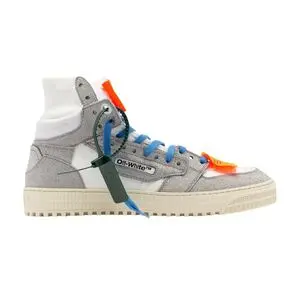 Off-white Silver Tone Sneakers For Women
