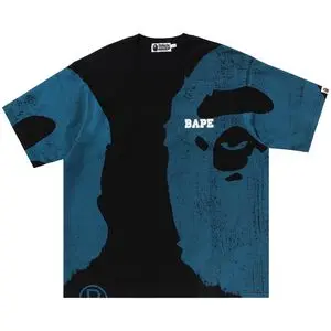 A BATHING APE Water Print College Relaxed Fit Tee - Black