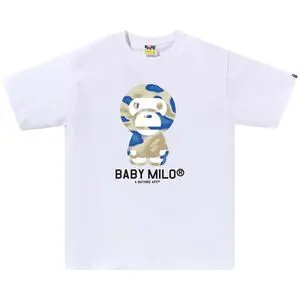 A BATHING APE Liquid Camo Baby Milo T-shirt - White