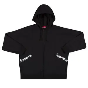 Supreme Color Blocked Zip Up Hooded Sweatshirt - Black | Editorialist