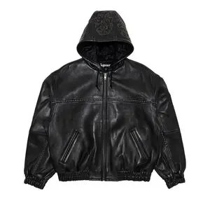 Supreme Studded Hooded Leather Jacket