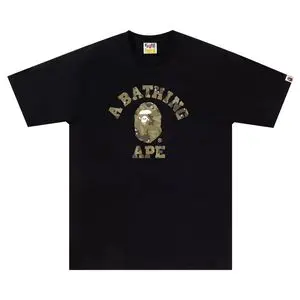 A BATHING APE Bitmap College Tee - Black