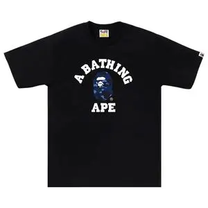 A BATHING APE Color Camo College Tee - Black