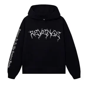 REVENGE Printed Lightning Hoodie - Black