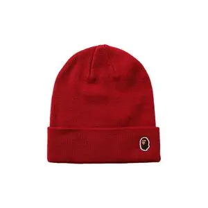A BATHING APE Ape Head Knit Cap - Red