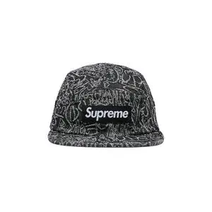 Supreme Handwriting Denim Camp Cap - Black