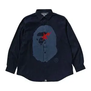 A BATHING APE Denim Long-sleeve Shirt - Blue