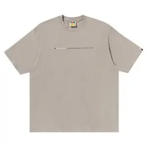 A BATHING APE Highlight Logo Relaxed Fit Tee - Grey