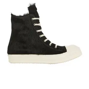 Rick Owens Lido Cow Fur Sneakers - Black