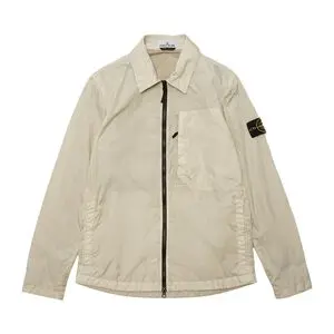 Stone Island Compass Patch Zip-up Jacket - White