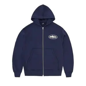 CORTEIZ Island Puff Print Zip Hoodie - Blue