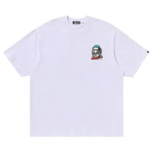 A BATHING APE Comic Art Ape Head Relaxed Fit Tee - White
