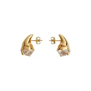Bottega Veneta Teardrop Rock Crystal Quartz Earrings - Gold