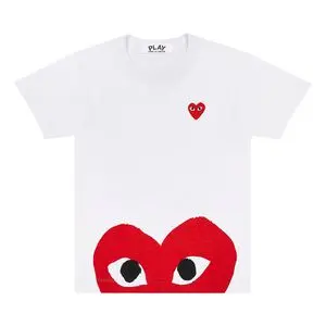 Play Comme Des Garcon Heart Emblem Tee - White