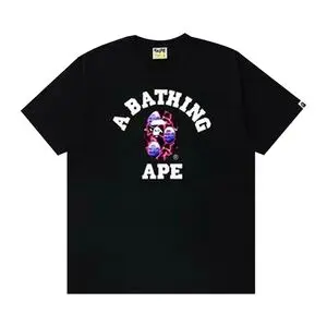 A BATHING APE Lightning College Tee - Black