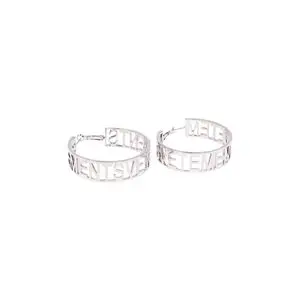 Vetements Logo Hoop Earrings - Silver