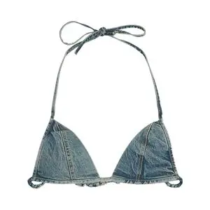 Rick Owens Denim Bra Top 'washed Indigo - Blue