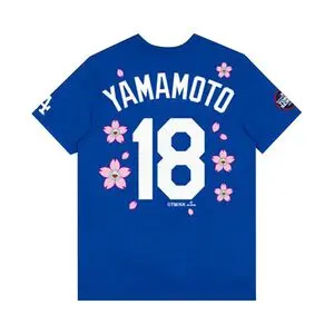 Nike Nike X Takashi Murakami X MLB World Tour Tokyo Series 2025 Yamamoto Dodgers Short-Sleeve Tee Blue