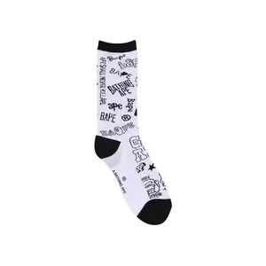 A BATHING APE Patterned Crew Socks - White