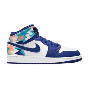 JORDAN 1 Mid Gs 'geometric Pint' Sneakers - Blue