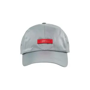 Supreme 6-panel Cap With Leather Patch - Grey