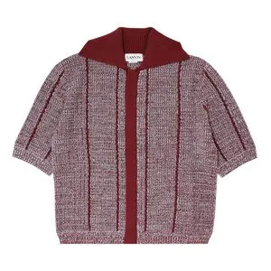 LANVIN Lace Knit Button-up Polo