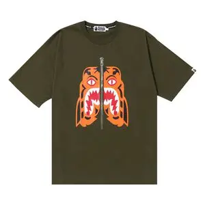 A BATHING APE Tiger Relaxed Fit Tee - Green