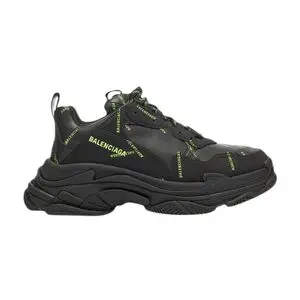 Balenciaga Triple S Allover Logo Sneakers - Black