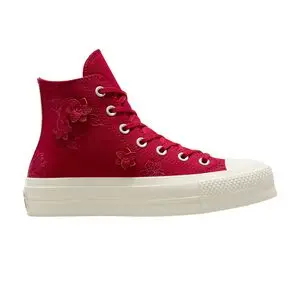 CONVERSE Chuck Taylor All Star Lift High Floral Embroidery - Red