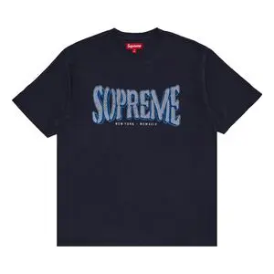 Supreme Flocked Washed Short-sleeve Top - Blue