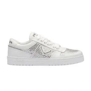 Prada Leather Sneakers With Crystals