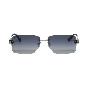 Bottega Veneta Rectangular Rimless Sunglasses - Silver