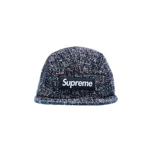 Supreme Denim Bouclé Camp Cap - Blue
