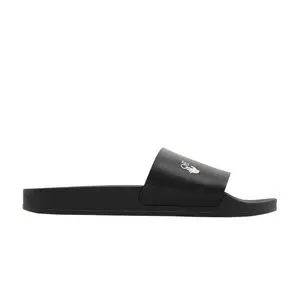 Off-White Logo Print Slides - Black