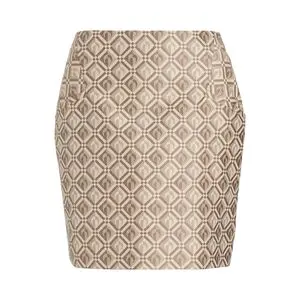 MARINE SERRE Moon Diamant Regenerated Jacquard Mini Skirt - Tan