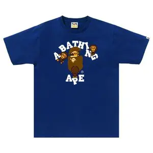 A BATHING APE College Milo Tee - Blue