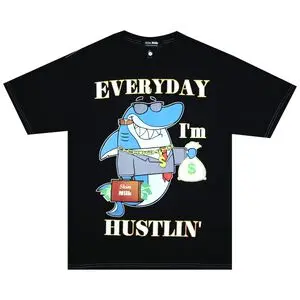 SKIM MILK Everyday I'm Hustlin' Tee - Black