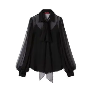 Gucci Silk Chiffon Blouse Black