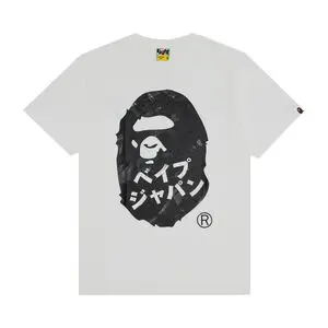 A BATHING APE Ape Head Ink Painting Tee - White