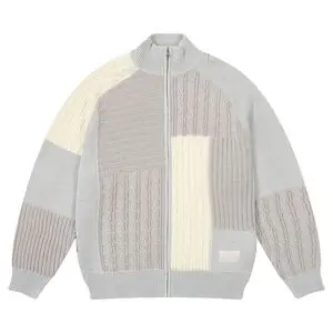PALACE Patchwork Zip Knit - White